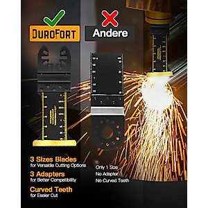 22 PCS Titanium Oscillating Saw Blades, Universal Quick Release Multitool Blades Kits with Sandpaper for Wood Plastics Metal Nails Compatible with Worx Milwaukee Black & Decker Craftsman Ridgid