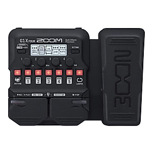 Zoom G1X Four Guitar Effects Processor with Built-In Expression Pedal - 70+ Built-in Effects, Amp Modeling, Looper, Rhythm Section, Tuner + 4x AA Batteries + Instrument Cable + Cleaning Cloth