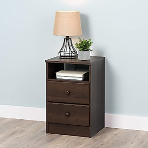 Prepac Astrid 2-Drawer Nightstand, Espresso