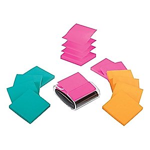 Post-it Pop-up Note Dispenser, 3x3 in, Pack Includes Dispenser and 12 Pads of Assorted Color Pop-up Notes (R330-12WDVA)