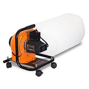 WEN DC3401 5.7-Amp 660 CFM Rolling Dust Collector with 12-Gallon Bag and Optional Wall Mount , Black