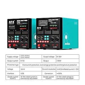 RF-3005PRO RF3005D Digital Smart Power Meter 30V5A 150W Mechanical Instrument with A/MA Automatic Range Switching Function Tool(RF-3005D)