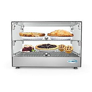 KoolMore - HDC-1.7C 22" Self Service 2 Shelf Commercial Countertop Food Warmer Display Case - 1.7. cu ft, Silver