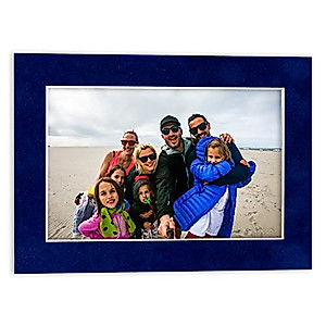 Pack of 25 Acid Free 12x18 Mats Bevel Cut for 10x16 Photos - Brooke Blue Suede Precut Matboards For Pictures, Photos, Framing - 4-ply Thickness