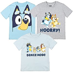 Bluey Toddler Boys 3 Pack Graphic T-Shirts 3T Blue