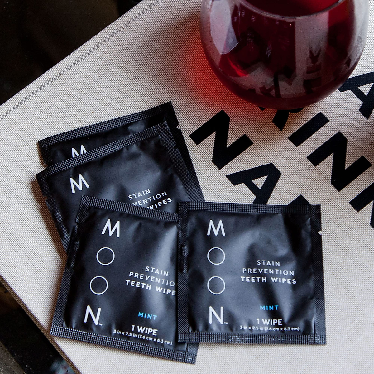 Moon Stain Prevention Teeth Wipes | Whitening + Cleansing Oral Care Wipes - 10 Wipes Per Pack