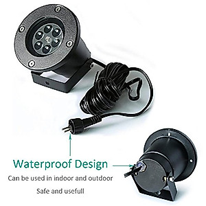 Lightess Christmas Projector Light Star Moving Holiday Decorations Outdoor Indoor Decor LED Landscape Projection Spotlight, Warm White, YG-TYD