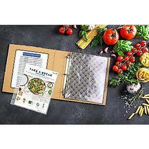 Better Kitchen Products Recipe Binder, Full Page 3 Ring Standard Binder Organizer Set (with 50 Page Protectors & 12 Category Divider Tabs) 11.5" x 12", Art Deco Roaring 20's Design