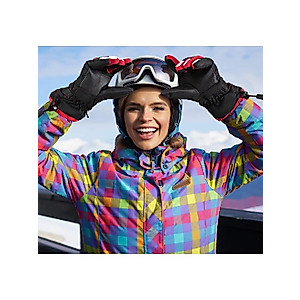 SATINIOR Women Winter Ski Gloves Waterproof Snow Gloves Warm Snowboard Gloves for Cold Outdoor Activities (Black)