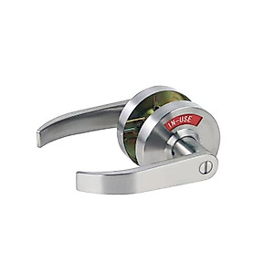 MuteX Extra Large Bathroom Privacy Lever Lock with Large Inuse or Vacant Indicator for Men Women Restroom, ANSI Grade2 Commercial Grade, Perfect for Professional Office Buildings, Matte Black