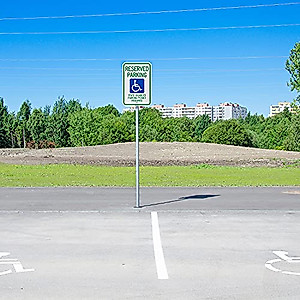 SmartSign - K-1467-EG-12x18-D3 "Reserved Parking - State Disabled Parking Permit Required" Sign | 12" x 18" 3M Engineer Grade Reflective Aluminum Blue/Green on White