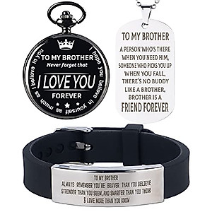 Brother Gifts, Brother Gifts from Sister, Christmas Gifts, Best Brother Gifts, Birthday Gifts for Brother, Brother Birthday Gift Ideas, Brother Necklace, Brother Bracelet, Brother Pocket Watch