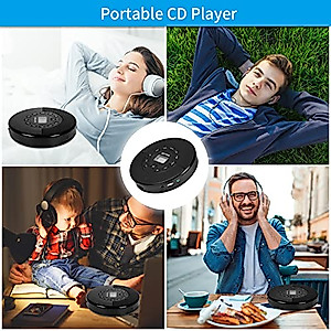 CD Player Portable with Bluetooth Rechargeable CD Player with Headphones Personal Walkman CD Player for Car,Travel,Home,Personal CD Player Built-in Speaker Stereo Compant CD Player