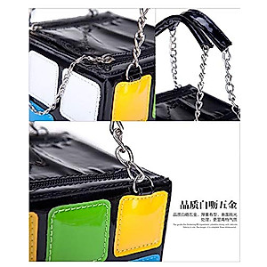 Women's Cute cube Shape Handbag Magic Shoulder Bag Clutch Bag, Colorful, 15x15x15