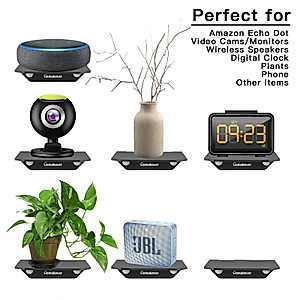Homakover Acrylic Floating Wall Shelves Set of 2 for Security Cameras, Baby Monitors, Speakers, Strong Adheasive, Easy to Install, No Mess, Universal Toy Display Shelf, 5 inch
