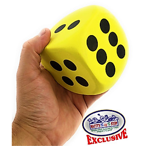 Deluxe Giant 3.15" EVA Foam Dice (Pack of 6) with Bonus Matty's Toy Stop Storage Bag