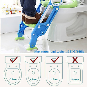 Potty Training Seat for Boys and Girls with Sturdy Non-Slip Step Stool Ladder Portable Toddler Potty Seat Perfect for Potty Training
