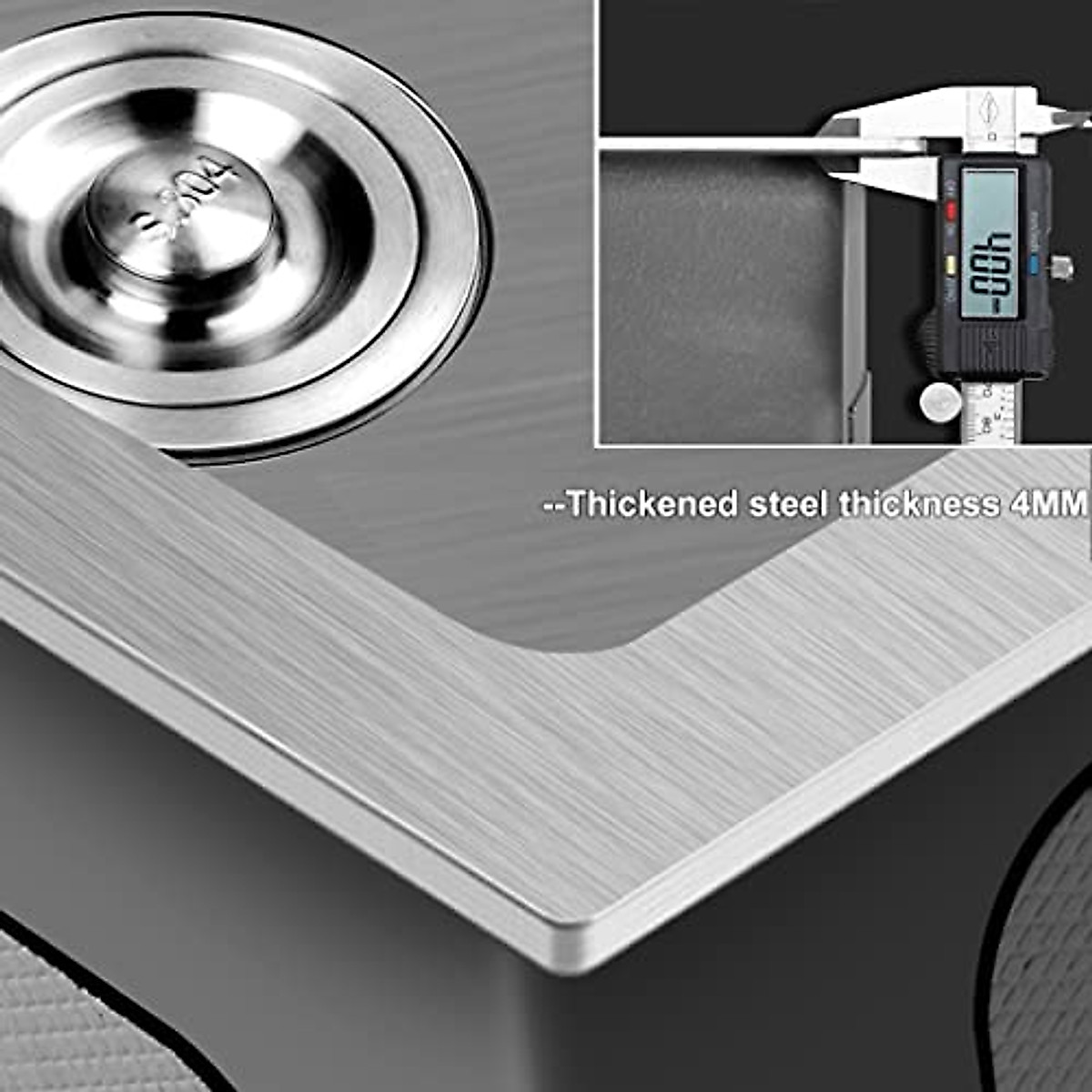 Bathroom Sinks Laundry Pool Balcony Household Stainless Steel Laundry Sink Wash Basin With Washboard Easy To Clean Double Sink Laundry Pool Gift ( Color : A , Size : 60*48*22cm )