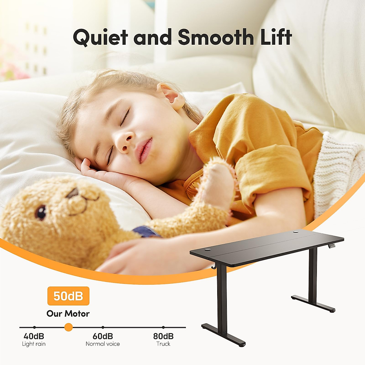 FAMISKY Dual Motors Standing Desk, 55 x 24 Inches Adjustable Height Electric Stand up Desk, Sit Stand Home Office Desk, Ergonomic Workstation Black Steel Frame/Rustic Brown Wood Tabletop