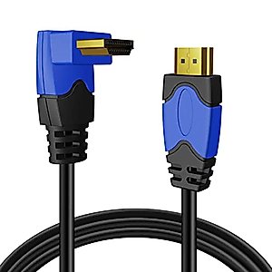 TNP 4K HDMI Cable Right Angle 90 Degree (10FT) - High Speed 18GBPs HDMI Wire Cord Support 4K 60Hz 2K 2160p 1440p 1080p 3D ARC/eARC Ethernet for Video Gaming Xbox One PS 4 & 4K Apple TV HDTV Projector