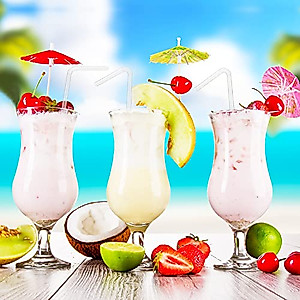 [100 Pcs] Bendy Individually Wrapped Plastic Straws - 8.25" Long Disposable Flexible Clear Drinking Straws