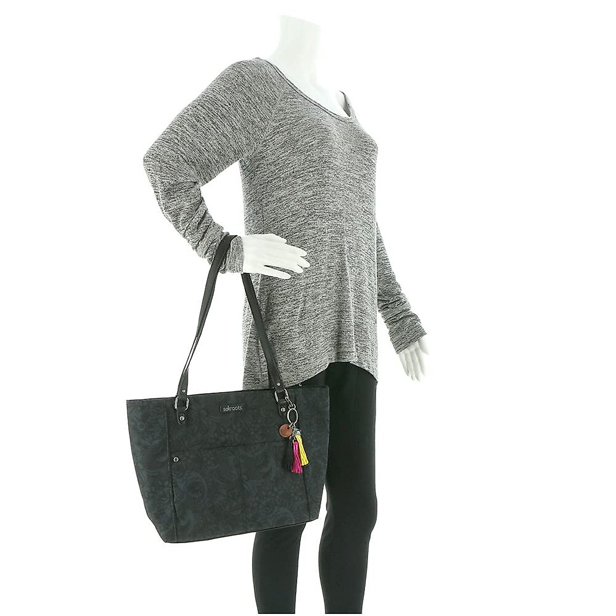 Sakroots womens Bag in Eco-twill, Large & Roomy With Zip Closure, Sustainable Durable Design, Lining Made fro Tote, Black Spirit Desert, One Size US