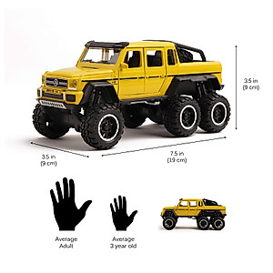 Vokodo Luxury Model Truck 6X6 Off-Road SUV 1:32 Scale G63 with Opening Doors Lights and Sounds Realistic Toy Vehicle Kids Exotic Car Freewheel Great Gift for Children Boys Girls Toddlers