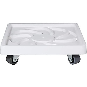Plant Dolly Plant Tray with Wheels, Adjustable Plant Caddy with Lockable Wheels, Rolling Plant Stand, Movable Plant Pot Saucers, Indoor & Outdoor Plant Stand, 500lbs Capacity (Color : White, Size :