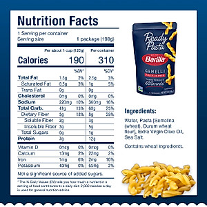 Barilla Ready Pasta, Gemelli, 7 oz. Pouch (pack of 7)