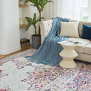 Machine Washable Rug 5'x 7' Vintage Design Washable Area Rugs with Non Slip Rugs for Living Room Bedroom Traditional Woven Rug Carpet Stain Resistant Dining Home Office Boho Rug