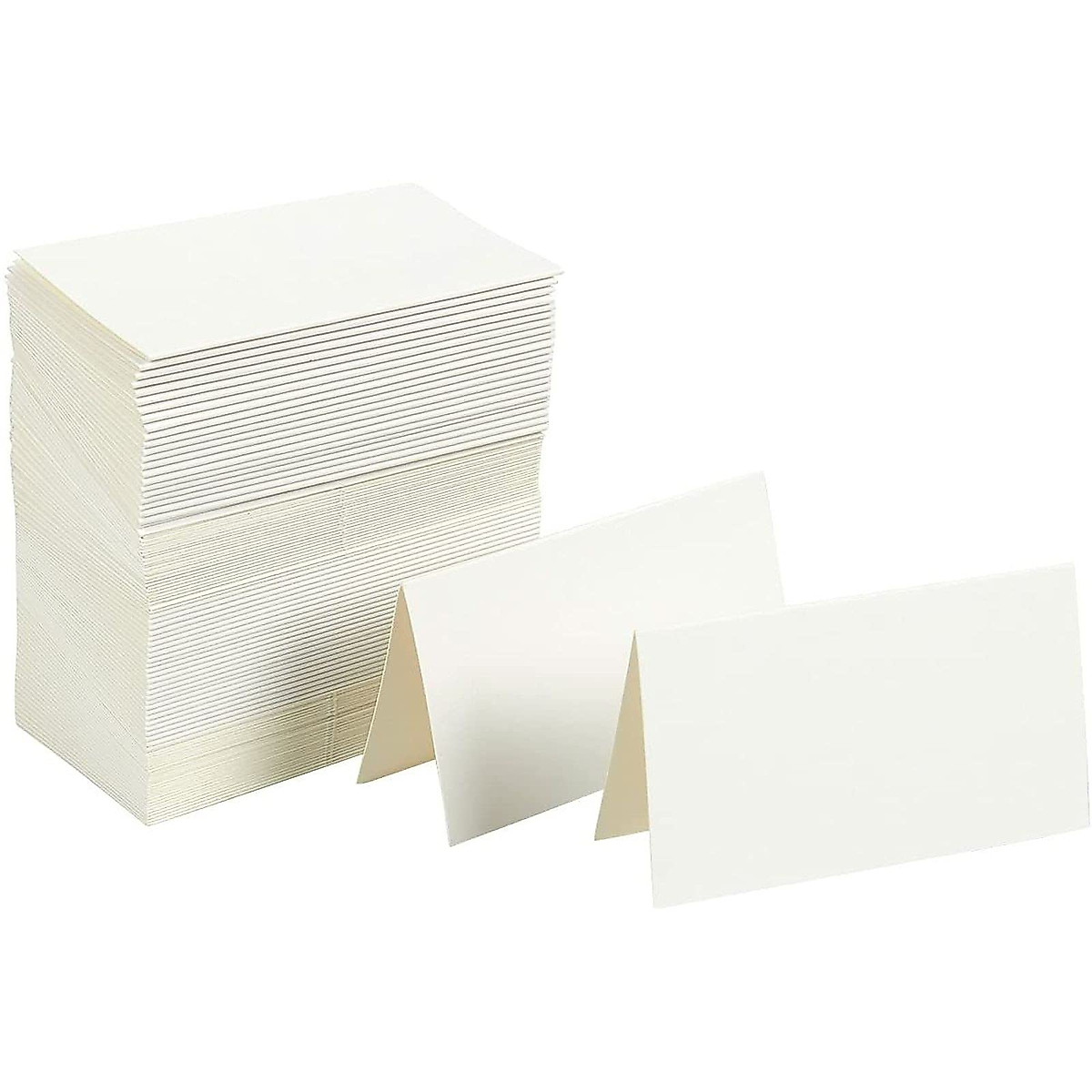 100 Pack Place Cards for Table Setting - Blank Name Cards for Wedding, Baby Showers, Banquets, Reserved Seating (3.5 x 2 In)