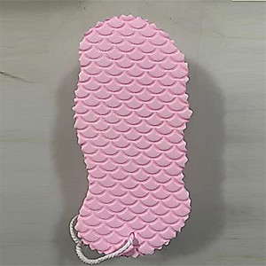 INGVY Dry Brushing Body Brush Exfoliate Soft Sponge Body Scrubber Bath Exfoliating Scrub Sponge Shower Brush Body Cleaner Dead Skin Remover (Color : Pink)