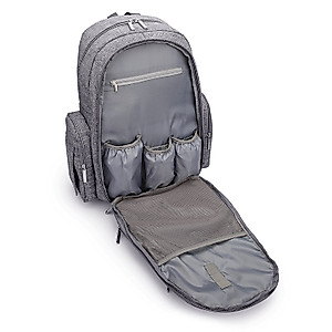 Skyla Homes Diaper Bag Backpack - Scratch Proof Baby Diaper Bag with Insulated Pockets, Large Water-Resistant Baby Bag, Multi-Functional Travel Knapsack (Grey)