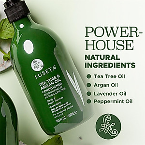 Luseta Tea Tree Oil Conditioner - Natural Anti Dandruff Treatment for Dry and Damaged Hair, Sulfate Free & Safe for Color Treated Hair 16.9oz