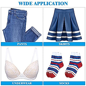 DOITOOL Skirt Hangers with Clips and Strap Hooks, 10Pc Adjustable Space Saving Pants Hanger, Plastic Kids Coat Clothes Garment Top Clip Hangers for Closet Organizer, 360-Rotating Swivel Hook (White)