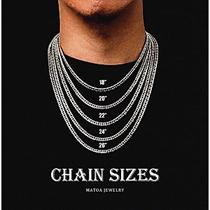 Matoa Mens Gifts - 5mm Silver Cuban Link Chain for Men - Mens Chain Necklaces - Stainless Steel Chain Necklaces for Men Women and Boys - Mens Chain 18, 20, 22, 24, 26, 28 Inch