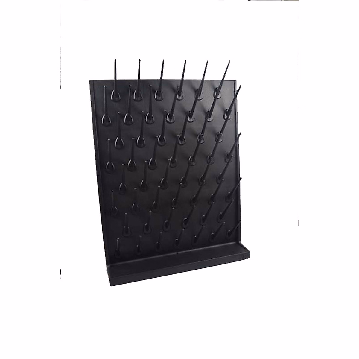 INTBUYING Bottle Drying Rack Pegboard Wall Mounted Desk Black 52 Pegs Removable PP Glassware Drying Draining Rack Education&lab Cleaning Equipment