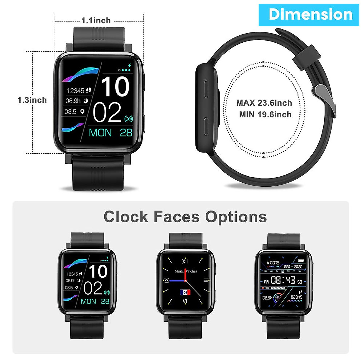 Smart Watch with Call, 2023 Smartwatch for Android Phones/iPhone (30D+ Standby,Music Storage/Player) IP67 Waterproof Fitness Tracker, AMOLED Full-Touch Screen Smartwatch with Heart Rate/Sleep Monitor