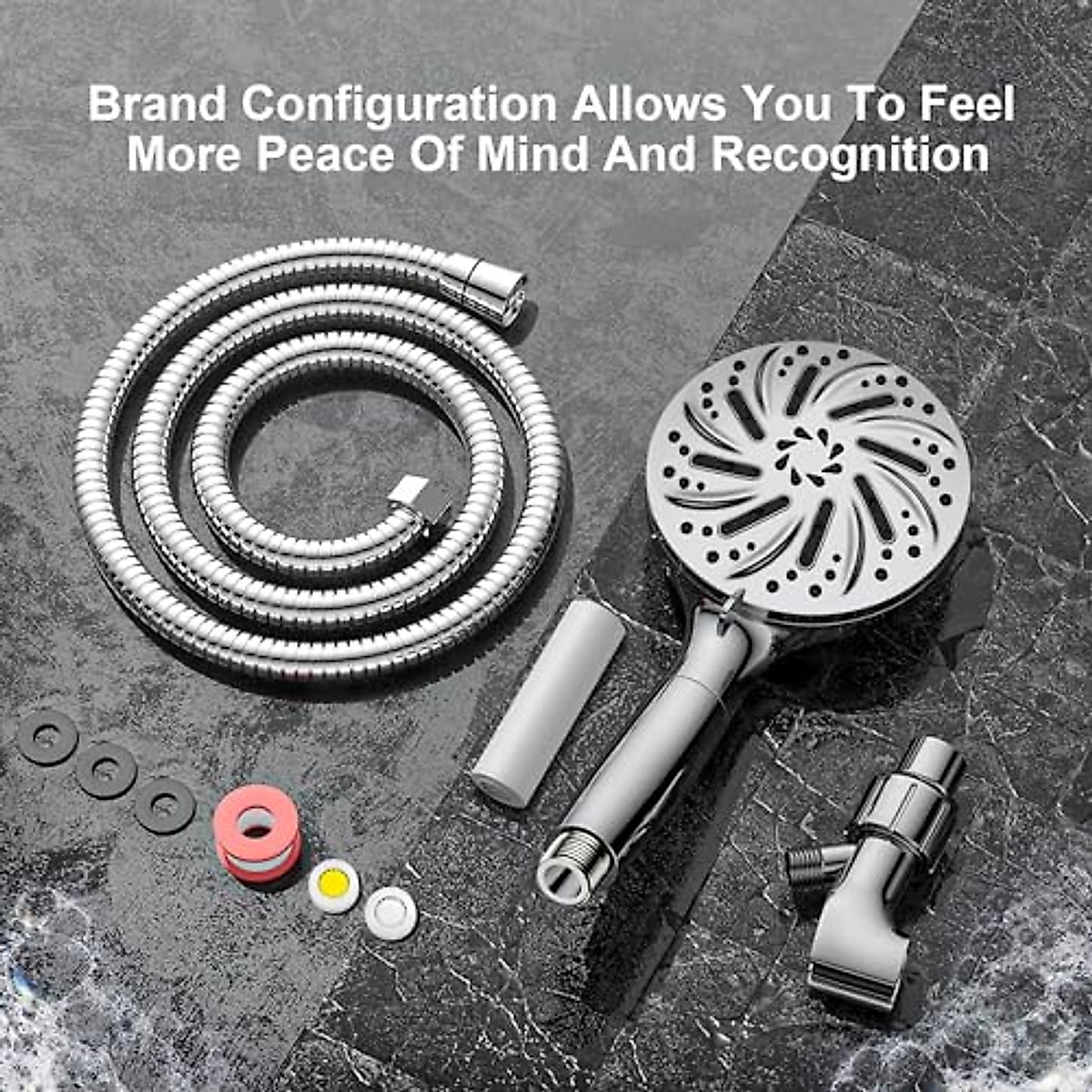 High Pressure Shower Head with Handheld - Filtered Shower Head with Pause and Jet 𝟏𝟎 Modes, Removable Powerful Pressure Hand Held Showerhead with Extra Long Hose and Detachable Filter