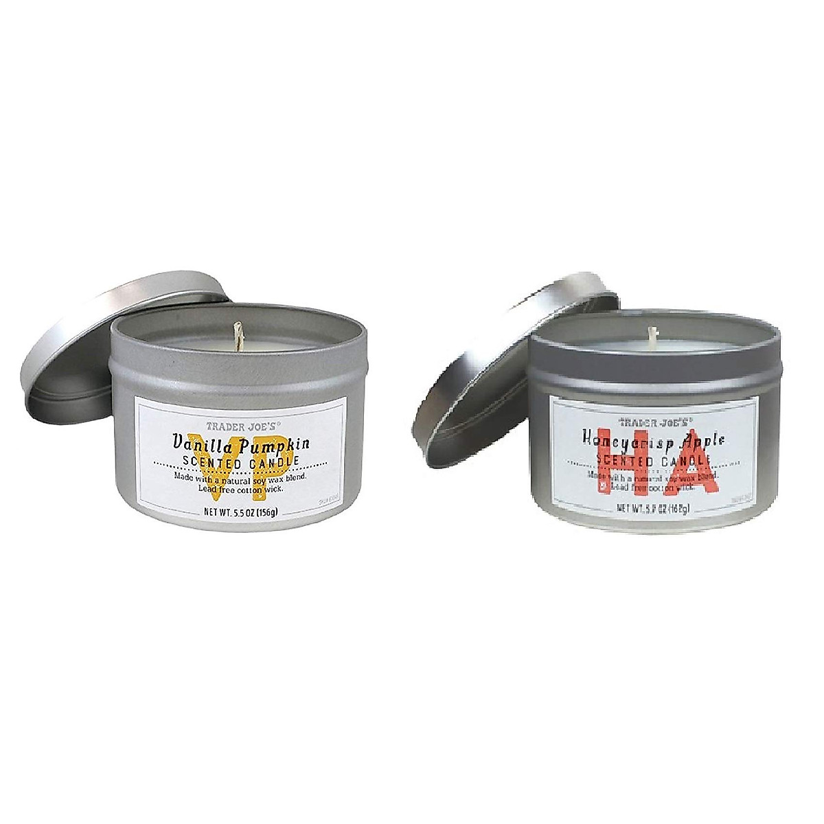 Trader Joe's Autumn Candle Duo: Honey Crisp Apple Candle and Vanilla Pumpkin Candle