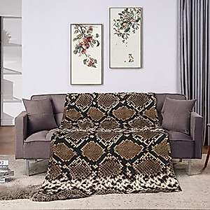 Snake Skin Blanket Air Conditioning Blanket Blanket Soft, Cool Throw Blanket Flannel Animal Blanket(80"x60")