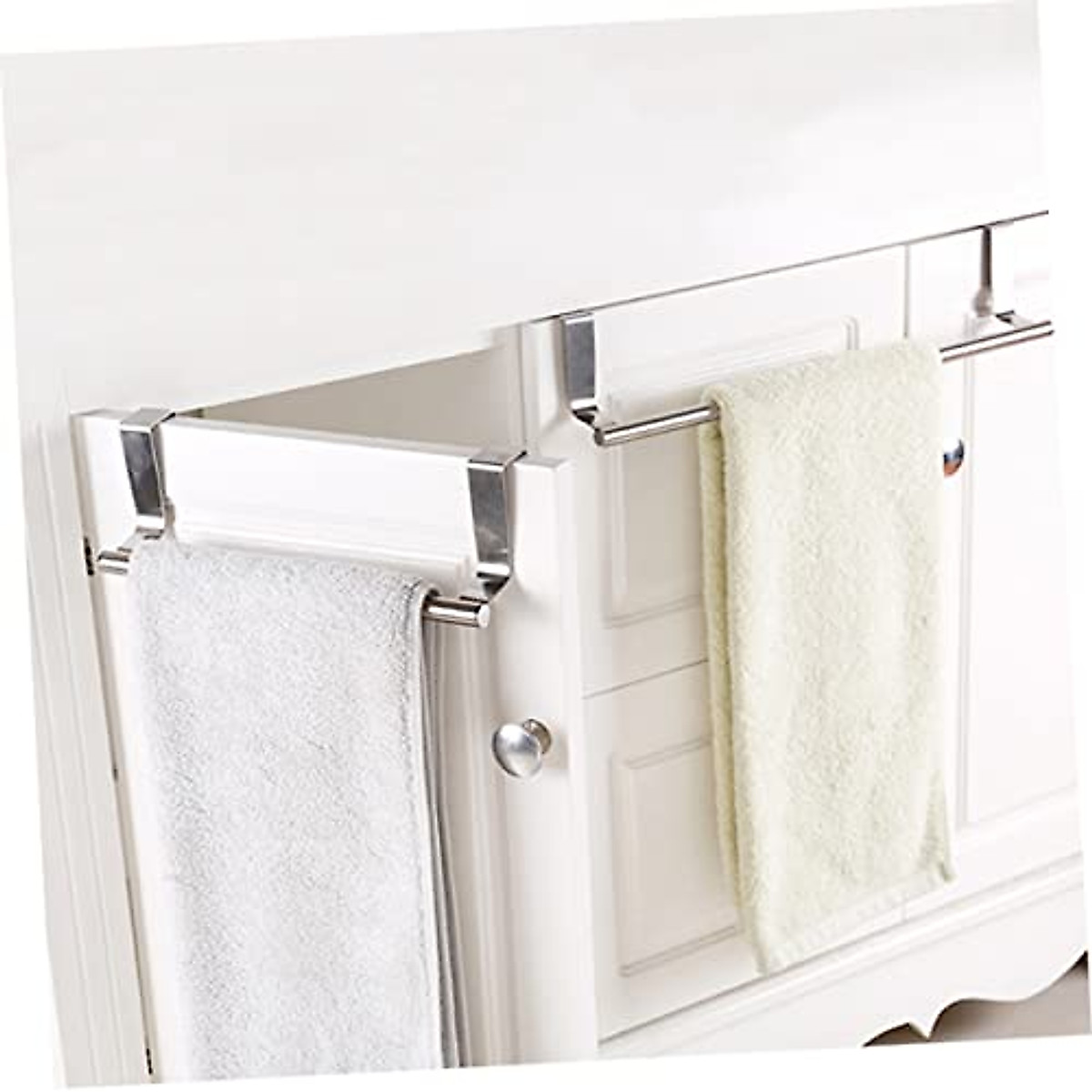 Anneome Traceless Towel Shelf Cabinet Towel Holder Easy Installation Towel Rack Single-bar Towel Rack Seamless Towel Rack Sturdy Towel Rack Hanger Kitchen Towel Bar Silver