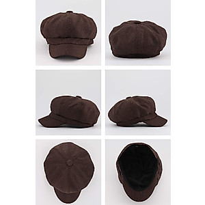 Gisdanchz Women Newsboy Cap Cabby Hat Fashion Ladies Hats Visor Beret Womens Cabbie Paperboy Hat Women Painters Hat Cabby Newsboy Cap for Women Brown.
