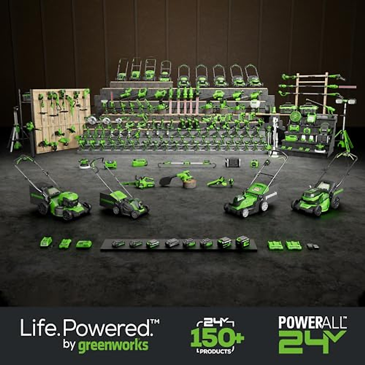 Greenworks 24V Brushless Cordless Drill Kit, 310 in./lbs, 18+1 Position Clutch, 1/2 '' Keyless Chuck, Variable Speed, (2)2Ah Batteries with 2A Charger, LED Light, 8pcs Drill Bits with Tool Bag