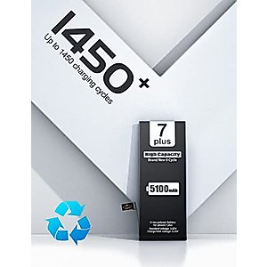（5100mAh） Battery for iPhone 7 Plus(2022 New Version), (Model:A1661, A1784, A1785) High Capacity Than Others Replacement Battery with Complete Repair Tool Kit and Instructions .b