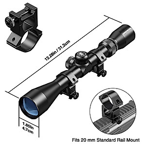 Lancer Tactical Airgun Airsoft Scope: 3-9x40 Rifle Scope with Fast Focus Eyepiece and Reticle Crosshair for Accurate Shooting w/Mil-dot 3" Eye Relief - 40mm