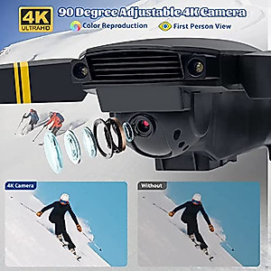 E58 Drone with Camera for Adults/Kids Foldable RC Quadcopter Drone with 4K HD Camera, WiFi FPV Live Video, Altitude Hold, One Key Take Off/Landing, 3D Flip, APP Control