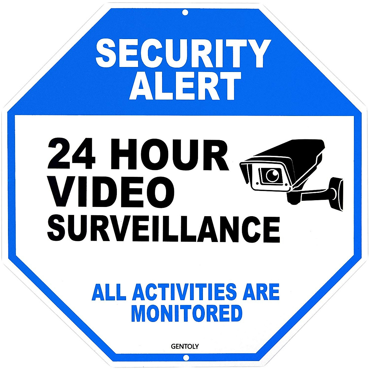 Video Surveillance Sign - Home Security Sign - Security Camera Sign - All Activities are Monitored - Rust Free 12" x 12" Aluminum Sign, by Gentoly