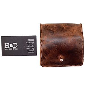 Hide & Drink, Jewelry Pouch, Mini Travel Size Box, Rings & Precious Articles Storage Organizer, Groom & Bridesmaid Wedding Gifts, Full Grain Leather, Handmade, Bourbon Brown