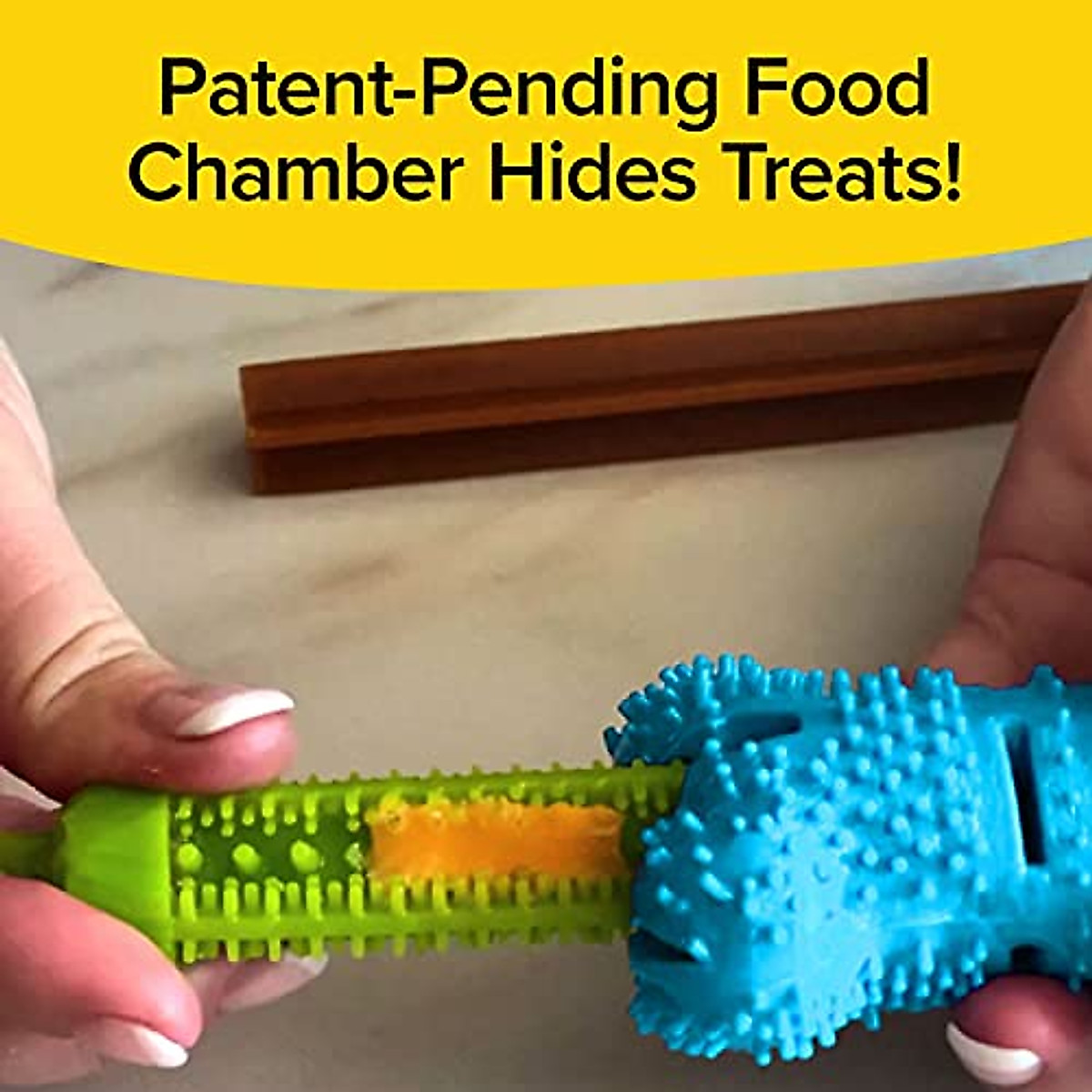 BulbHead BrushBone Toothbrush, Dogs Chewing, Plaque and Tartar Remover for Teeth, Works 3 Ways to Clean While They Play, Invented by a Dentist & His Hygienist Wife, 1 Count (Pack of 1), Brush Bone